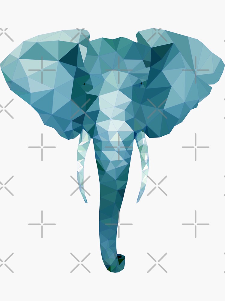 "Elephant low poly 2d art" Sticker by awesomedsign | Redbubble