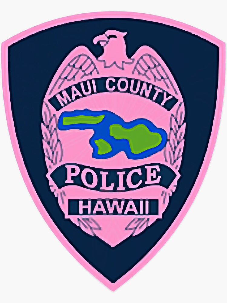 "Maui Police Department Pink " Sticker by TayKitchel | Redbubble