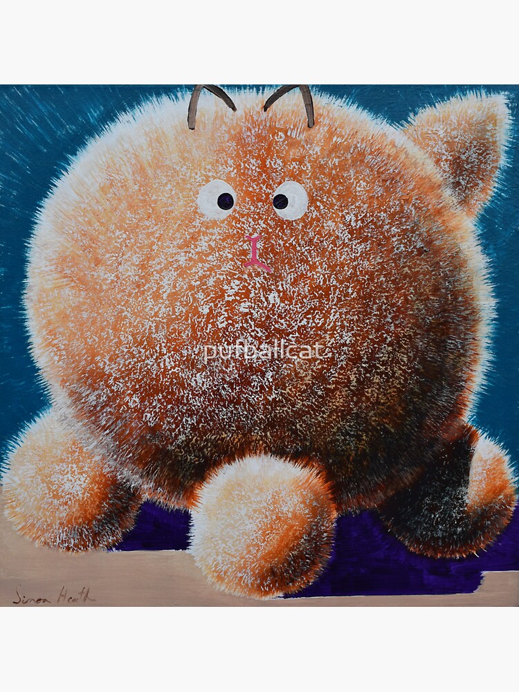 "Fluffed up cat " Sticker by pufballcat | Redbubble