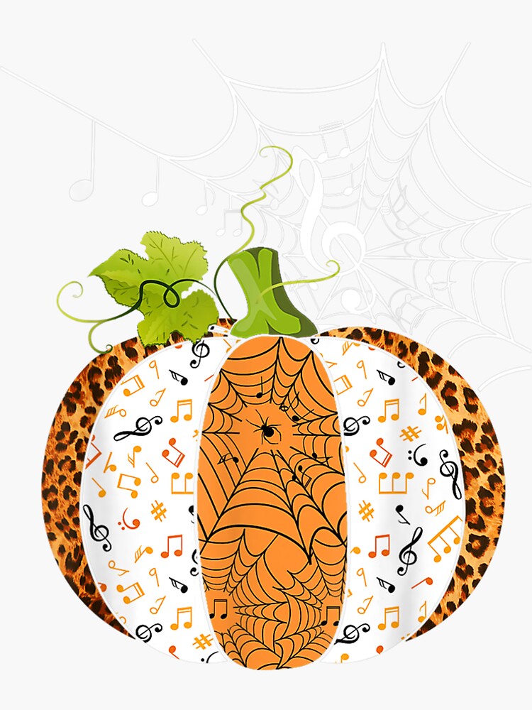 "Music Pumpkin Music Notes Halloween For Music Teachers Funny" Sticker ...