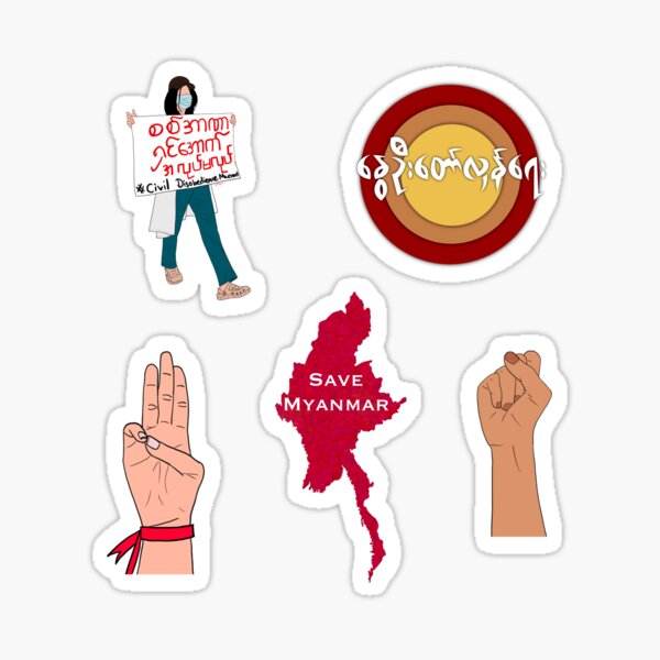 "Save Myanmar " Sticker for Sale by KoutYoe | Redbubble