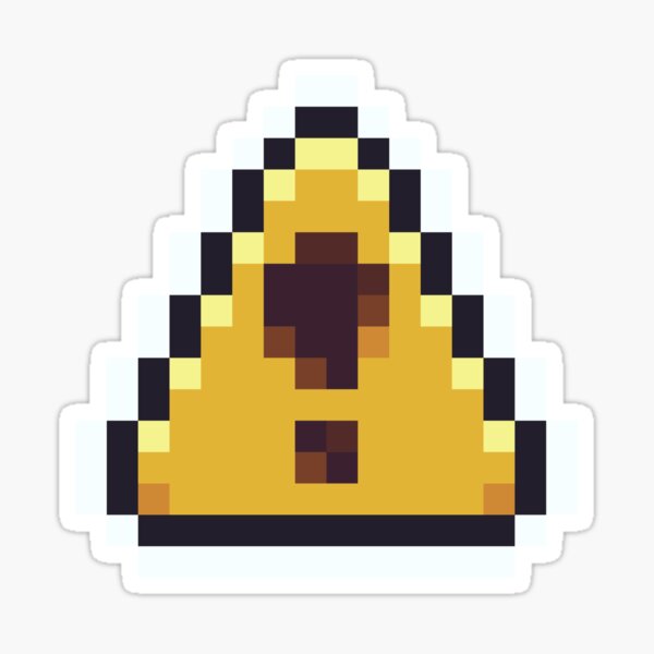"Warning Sign Pixel Art " Sticker for Sale by RednGreen | Redbubble