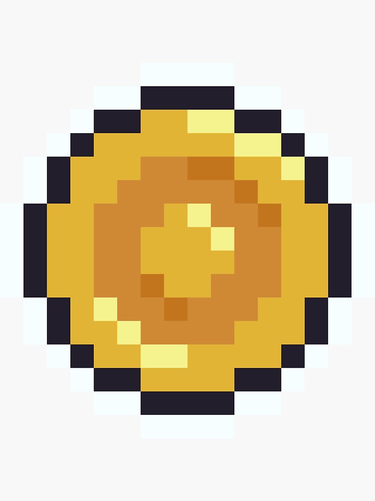 Pegatina «Moneda Pixel Art» de RednGreen | Redbubble