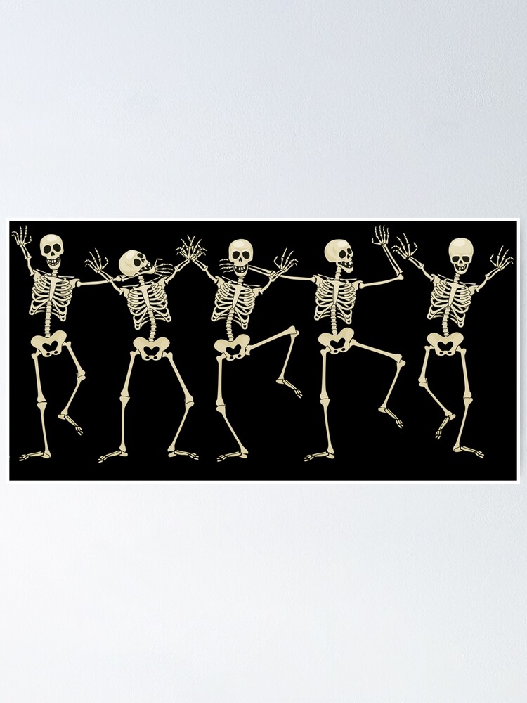 "Dancing Skeletons Dance Challenge Halloween Scary Skeleton " Poster ...