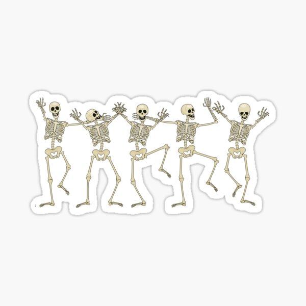 "Dancing Skeletons Dance Challenge Halloween Scary Skeleton " Sticker ...