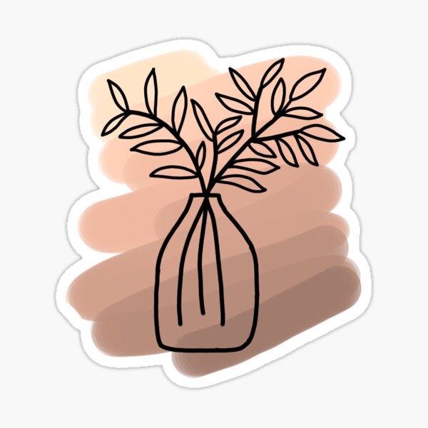 "minimal flower with nude and brown aesthetic" Sticker for Sale by ...