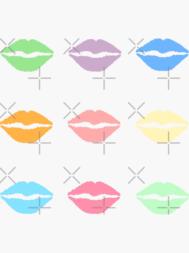 "Pastel Lips Sticker Pack " Sticker for Sale by MysticMagpie | Redbubble
