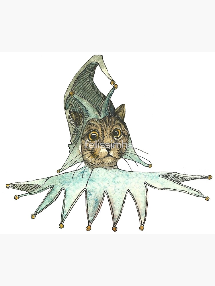 "Clown Cat In Green Hat" Art Print for Sale by felissimha | Redbubble