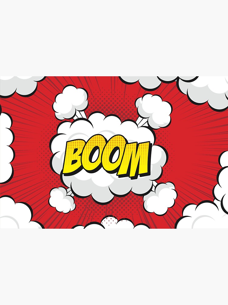 "Comic Book BOOM Storyboard and Speech Bubbles Design" Sticker for Sale ...