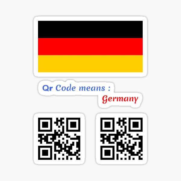 "QR Code (germany flag) Barcode - small sample" Sticker for Sale by ...