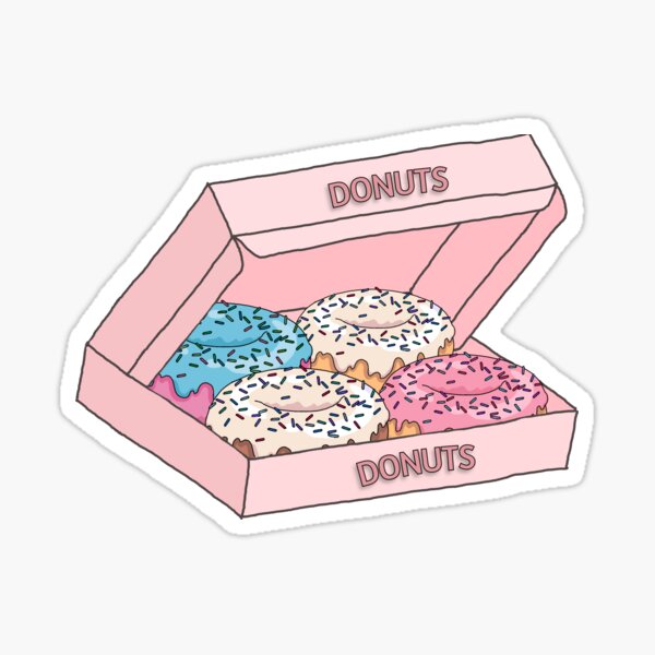 "Donut Box" Sticker for Sale by stellapt | Redbubble