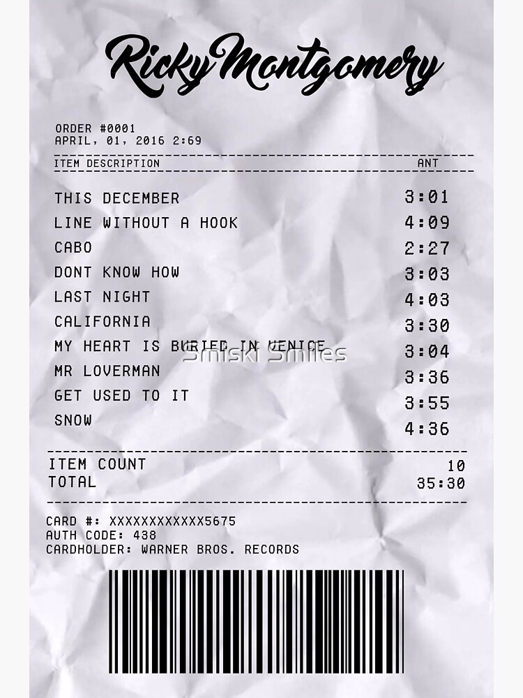 Pegatina « Recibo del álbum de Ricky Montgomery» de arrowverseedit ...