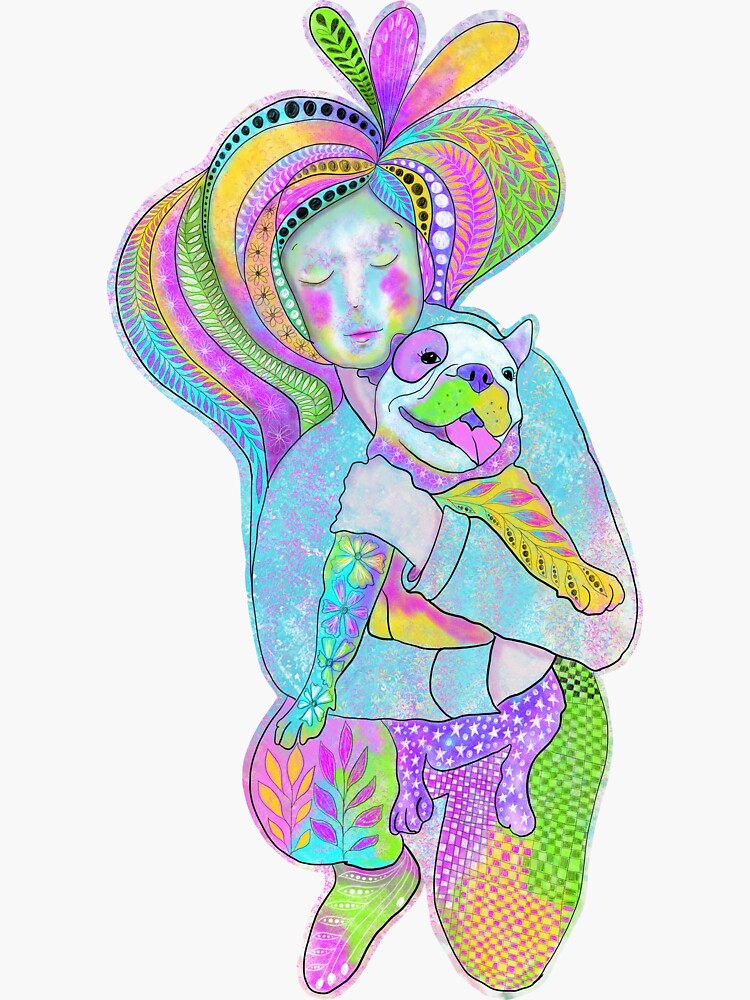 "Hug Your Frenchie" Sticker for Sale by indigopink | Redbubble