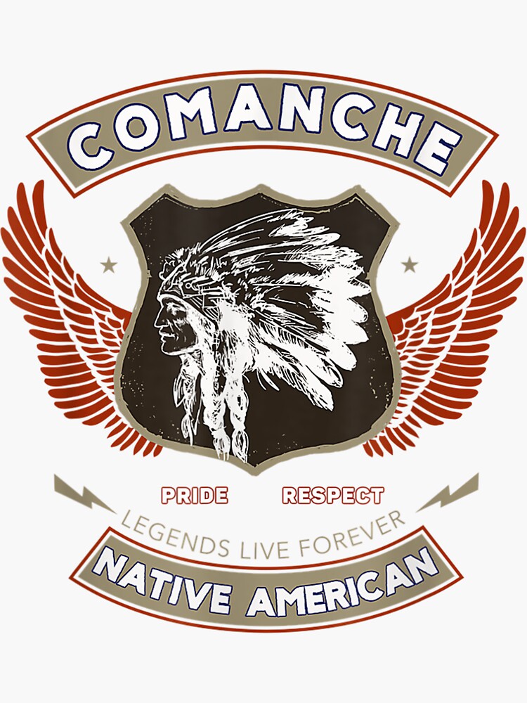 "Comanche Tribe Native American Indian Pride Respect Retro " Sticker ...
