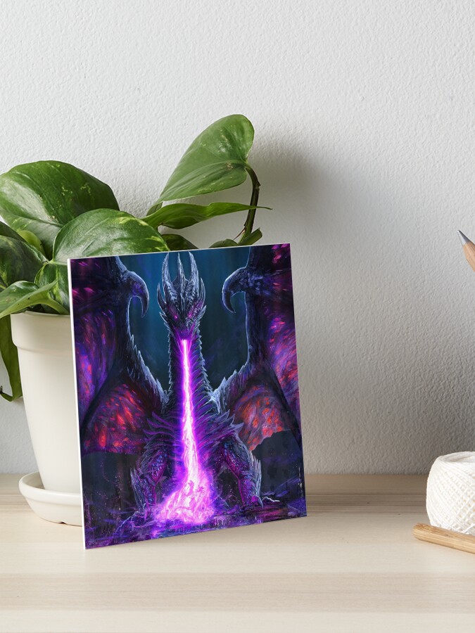 "Flaming Black Purple Dragon Fire Graphic" Art Board Print for Sale by ...