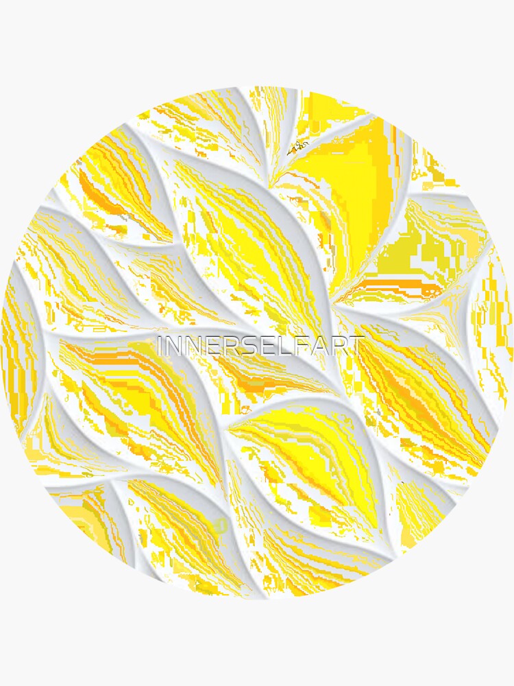 "Abstract Yellow Leaves (D103)" Sticker for Sale by INNERSELFART ...