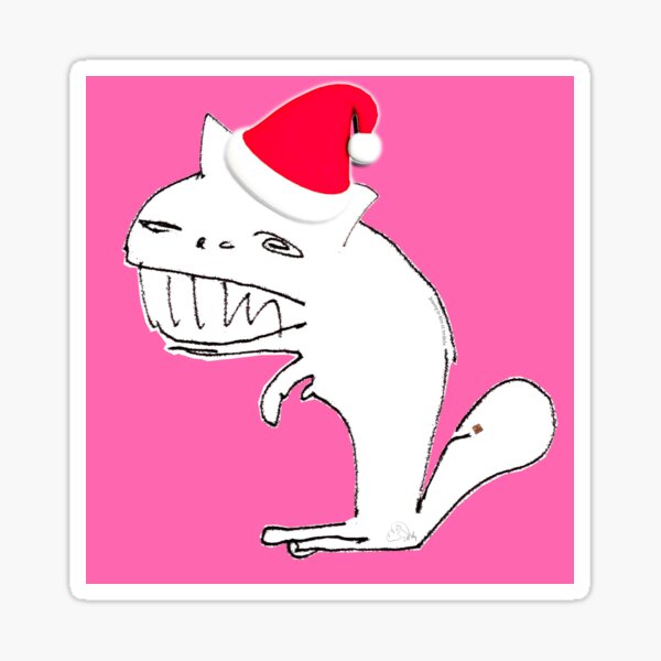 "Lucky Santa Cat (Original Drawing by Alice CCI)" Sticker for Sale by ...