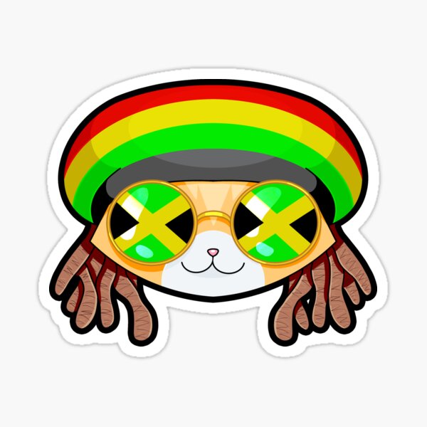 "Good Vibes Only Cat - Jamaica Flag - Rasta Kitten" Sticker for Sale by ...