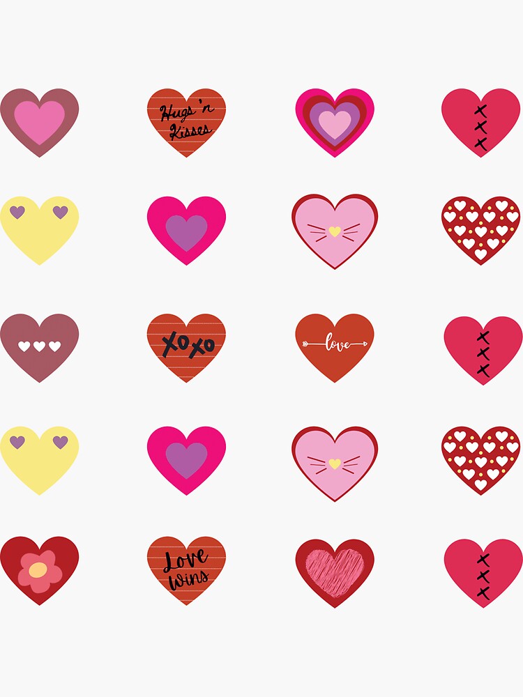 "Red Heart Sticker Pack" Sticker for Sale by kids1412 | Redbubble