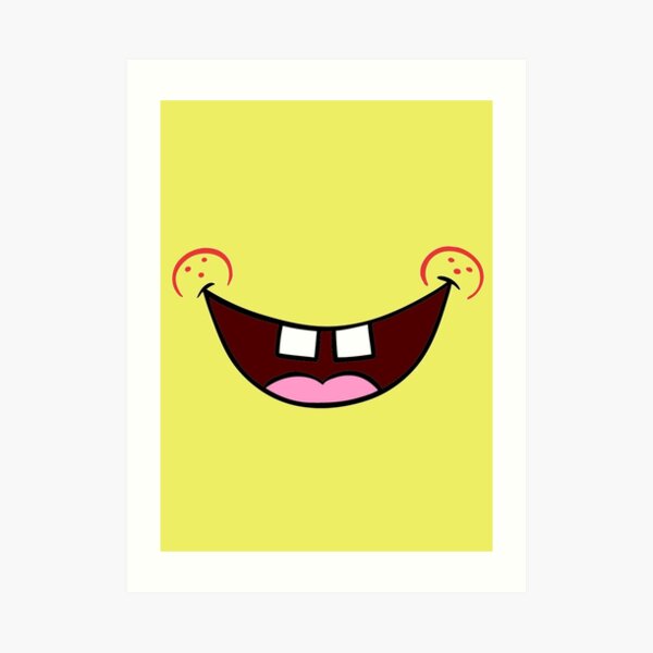 "SPONGEBOB SMILE FACE" Art Print for Sale by MoondesignA | Redbubble