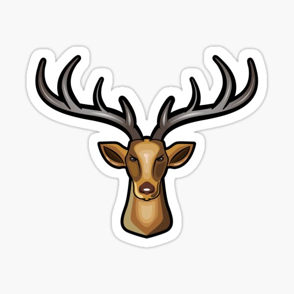 "Illustration of a deer head " Sticker by putragin | Redbubble