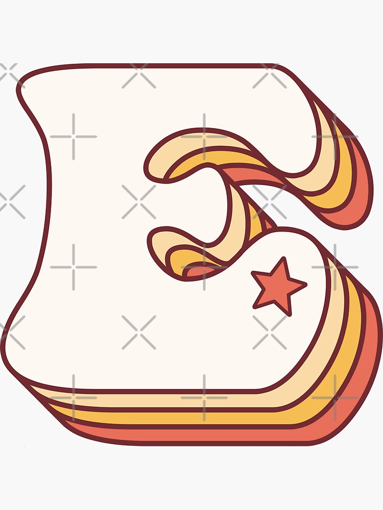 "Letter E Retro" Sticker for Sale by OkihanaShop | Redbubble
