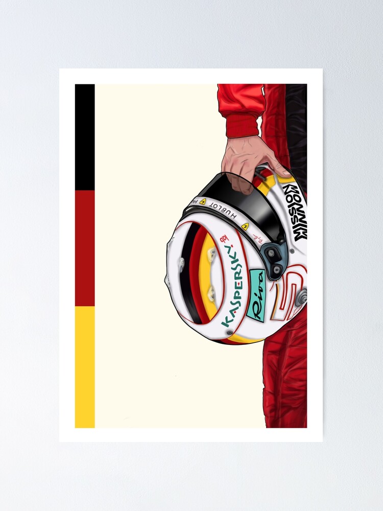 "Sebastian Vettel Helmet" Poster by frameostore | Redbubble
