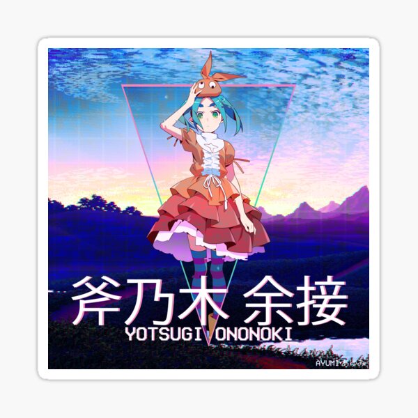 "Monogatari - Yotsugi Ononoki" Sticker for Sale by MeganeAyumi | Redbubble