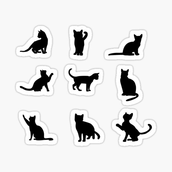 "Sticker Pack 9 Cats" Sticker for Sale by BucketListing | Redbubble