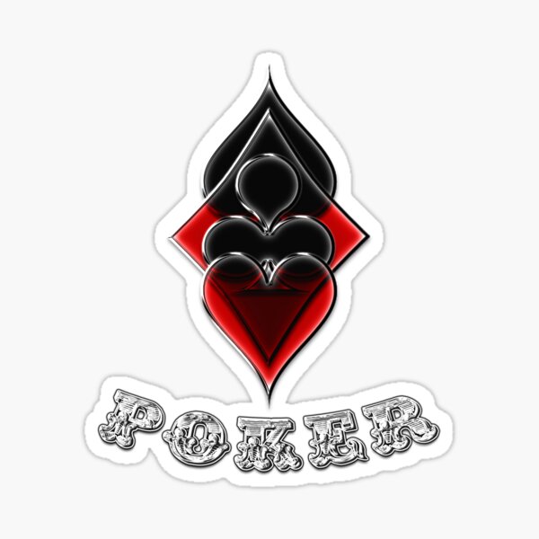 "Poker Spades Hearts Diamonds Club Shiny Bling Overlap" Sticker for ...