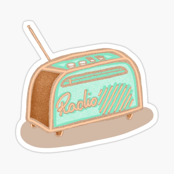"Retro radio from the 80s" Sticker for Sale by Jooccy | Redbubble