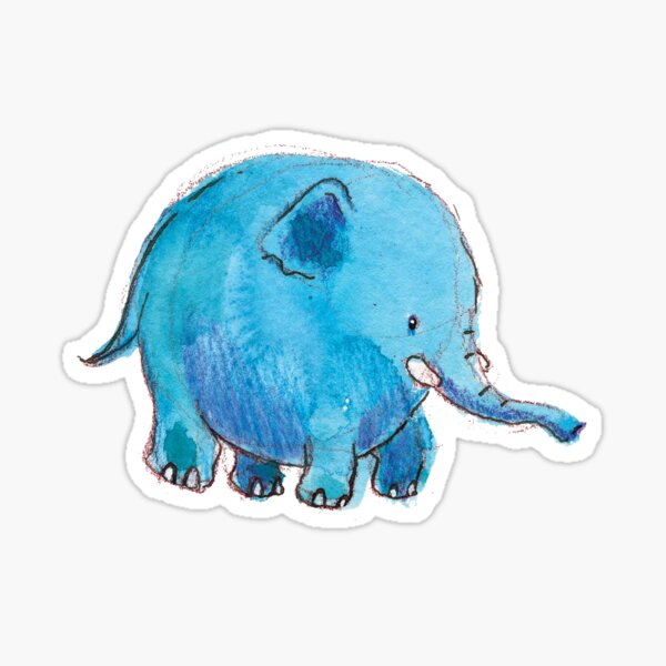 "Little Blue Elephant" Sticker for Sale by Brigidmalloy | Redbubble