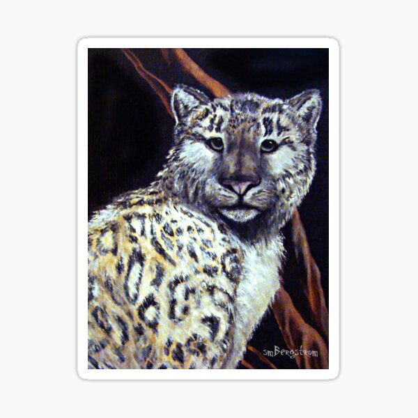 ""Snow Leopard"" Sticker for Sale by susanbergstrom | Redbubble