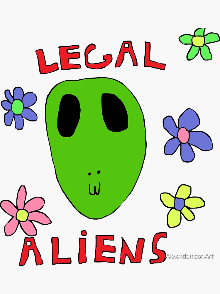 "Legal Aliens" Sticker by AlexAdamsonArt | Redbubble