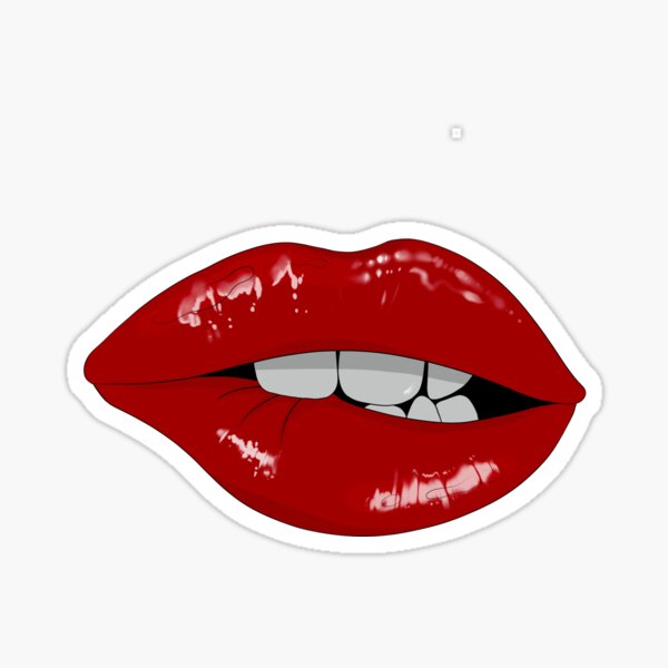 "Red Lippy" Sticker by MrsNikkiAshley | Redbubble
