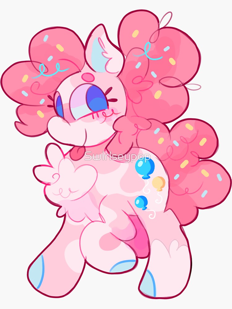"(REDESIGN) pinkie pie" Sticker by Swirlseypop | Redbubble