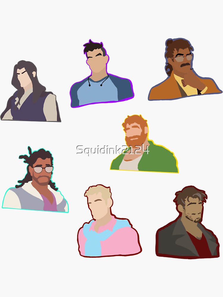 "Dream Daddy Set of 7" Sticker for Sale by Squidink2124 | Redbubble