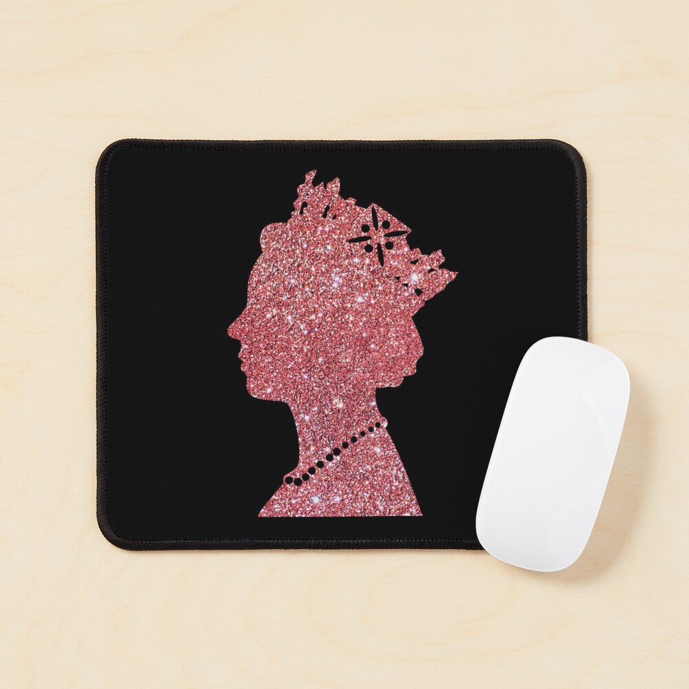 "Pink Glitter Queen Silhouette with Crown" Mouse Pad by MarikaJohnson ...