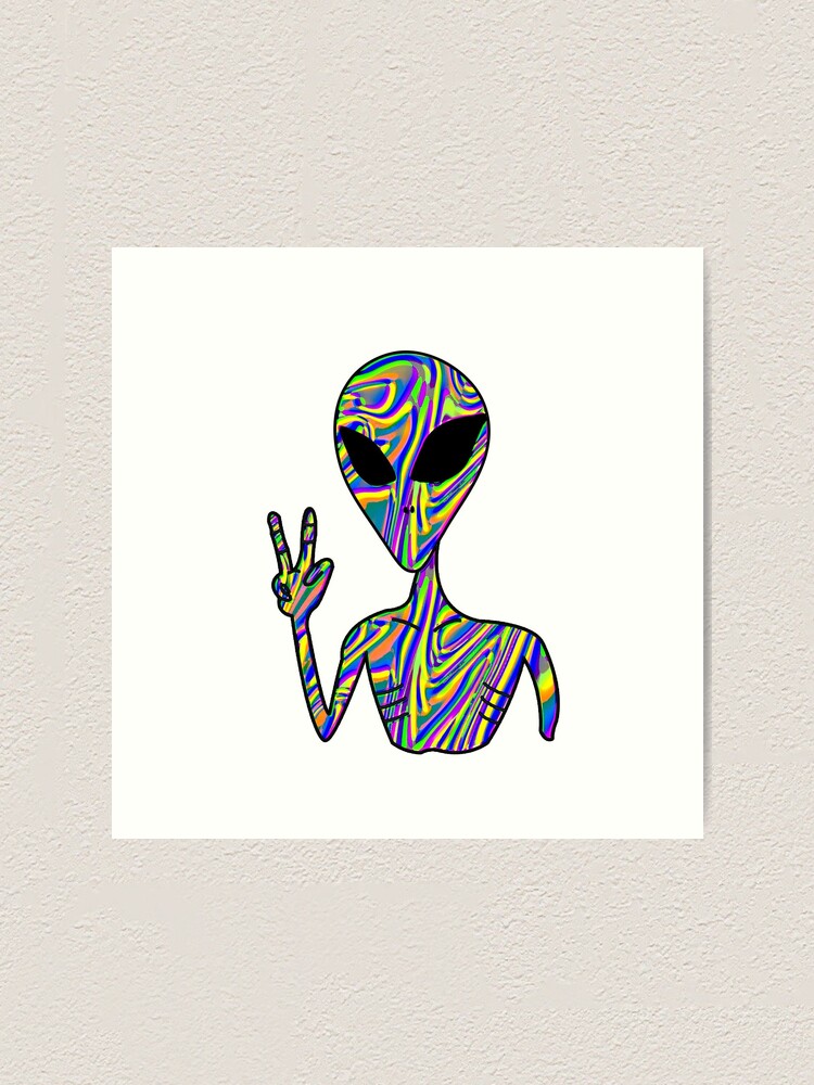 "Trippy Alien 3" Art Print by FOSOdesigns | Redbubble