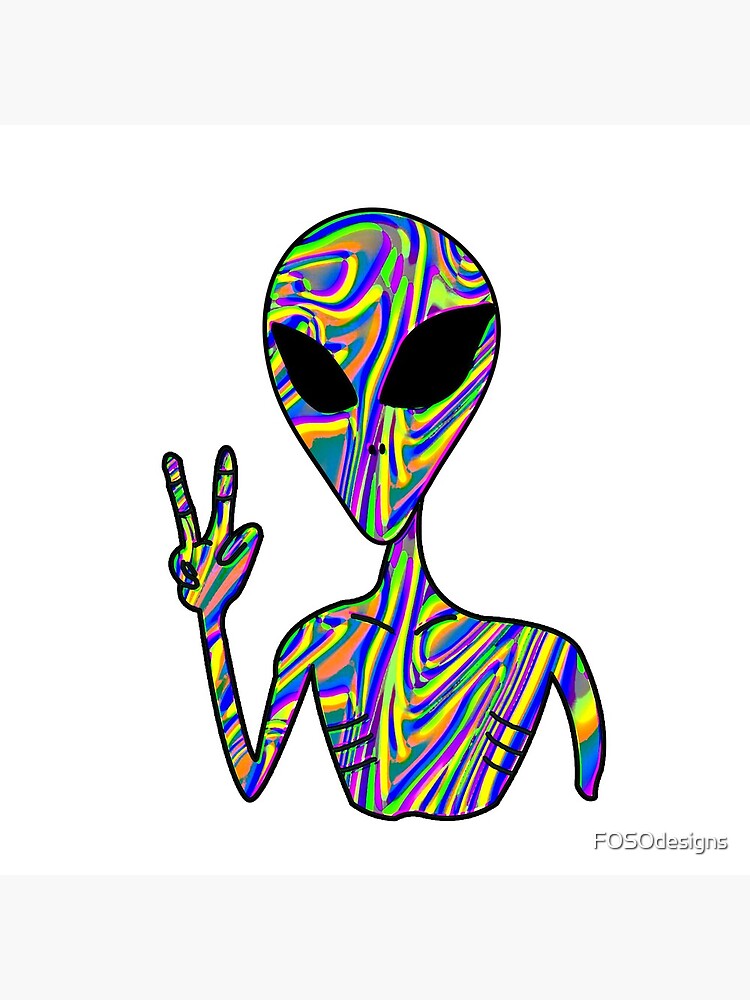 "Trippy Alien 3" Art Print by FOSOdesigns | Redbubble