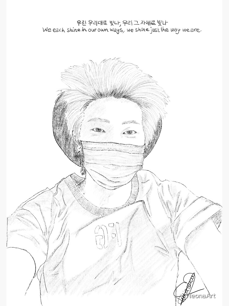 "Drawing of RM from BTS" Photographic Print by NeonaArt | Redbubble
