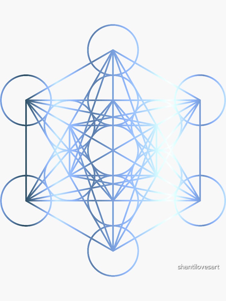 "Metallic Metatron's Cube " Sticker for Sale by shantilovesart | Redbubble