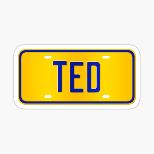 "Ted Name Custom Number Plate Design - Gift For Ted " Sticker for Sale ...