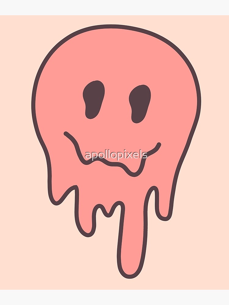 "drippy smiley face - red" Poster for Sale by apollopixels | Redbubble