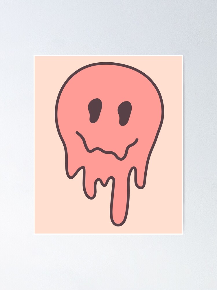"drippy smiley face - red" Poster for Sale by apollopixels | Redbubble