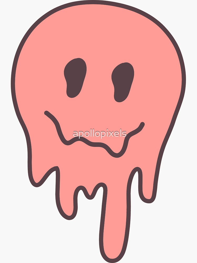 "drippy smiley face - red" Sticker for Sale by apollopixels | Redbubble