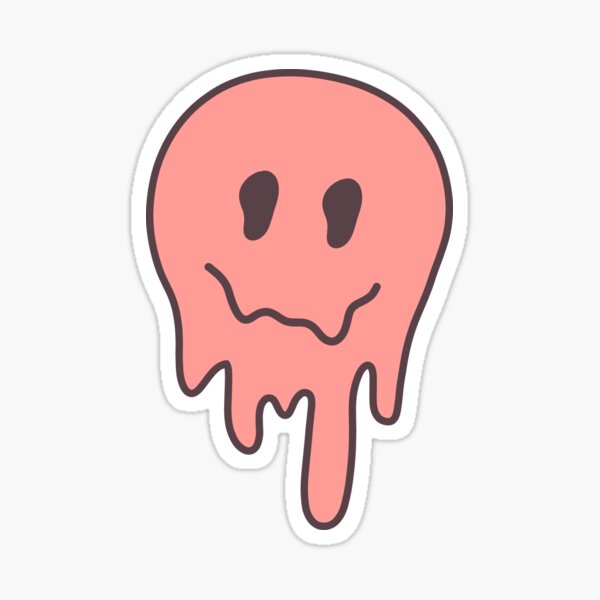 "drippy smiley face - red" Sticker for Sale by apollopixels | Redbubble