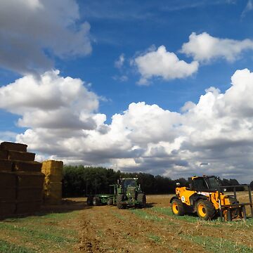 "Green Tractor & Trailer, Yellow Telehandler" Sticker for Sale by ...