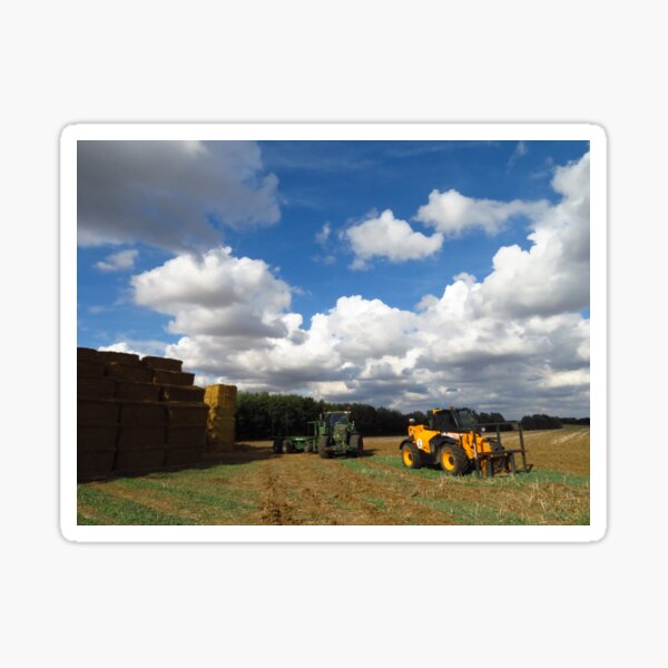 "Green Tractor & Trailer, Yellow Telehandler" Sticker for Sale by ...