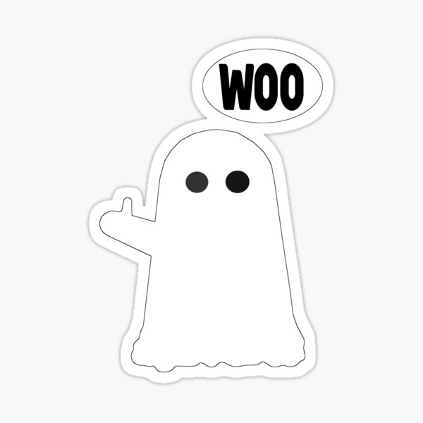 "CUTE GHOST WOO POSITIVE THUMBS UP" Sticker for Sale by 4YourThoughts ...